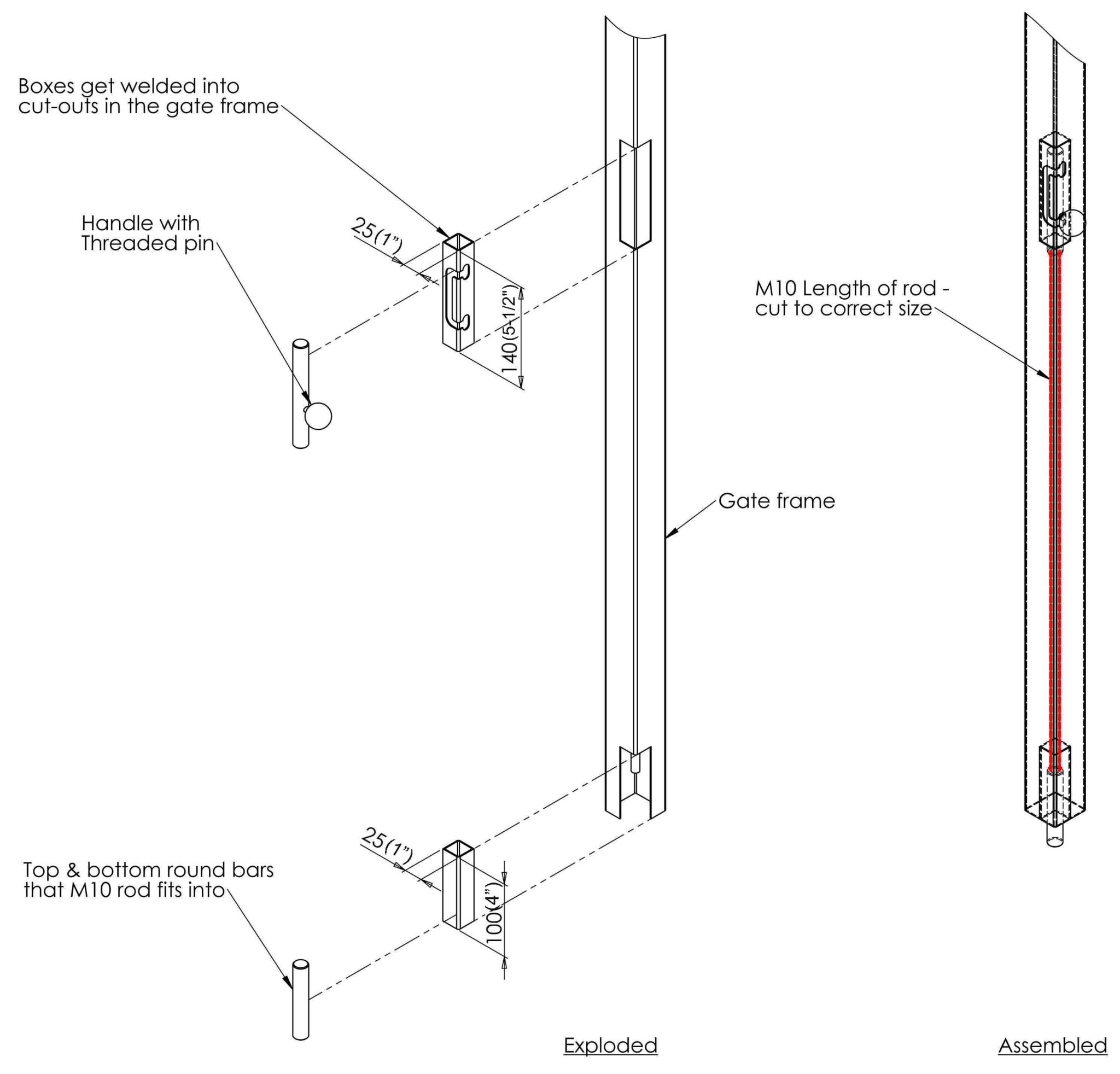 Concealed Dropbolt - Drop Rod for Metal Gates | Gatemaster Locks