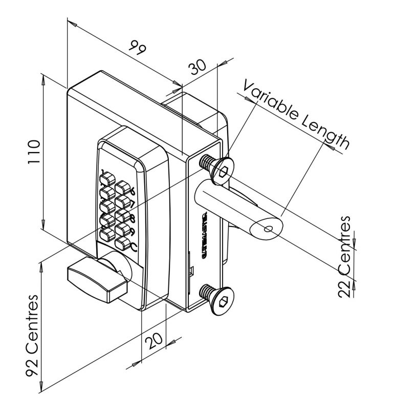 SelectPro Code Gate Lock | Double-Sided Keypad | Gatemaster