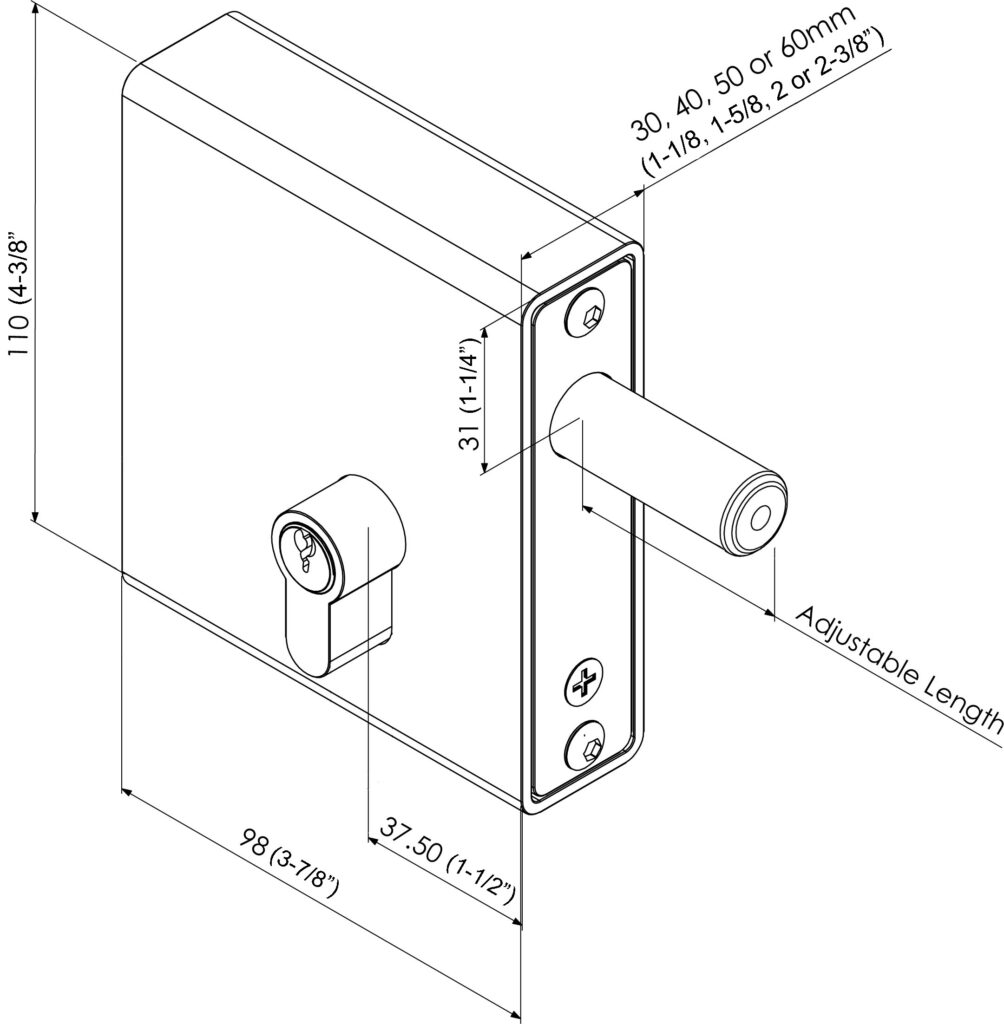 SelectPro Weld-In Gate Lock | Deadlock | Gatemaster Locks