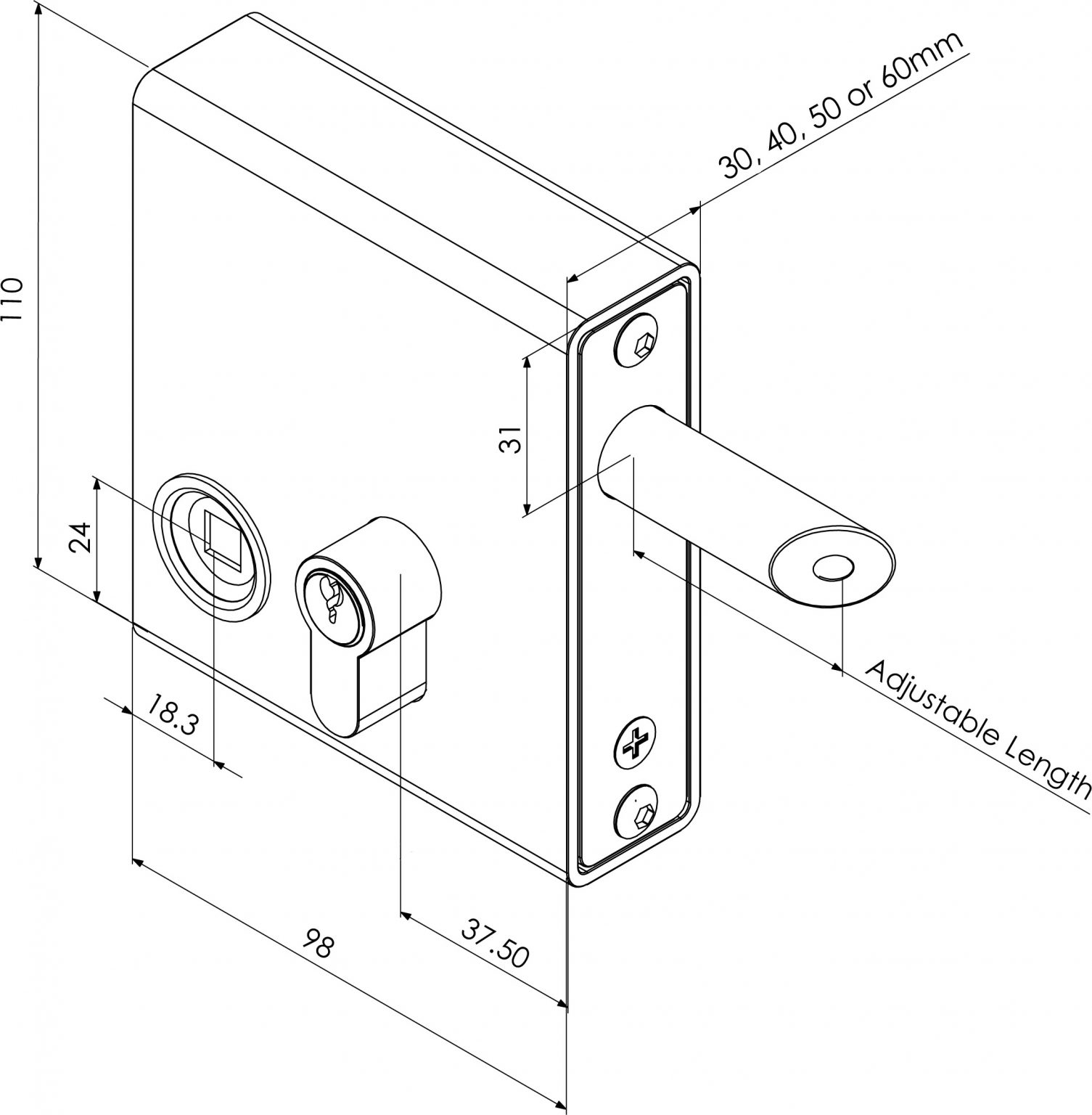 Weld-In Latch Deadlock | Gatemaster Locks