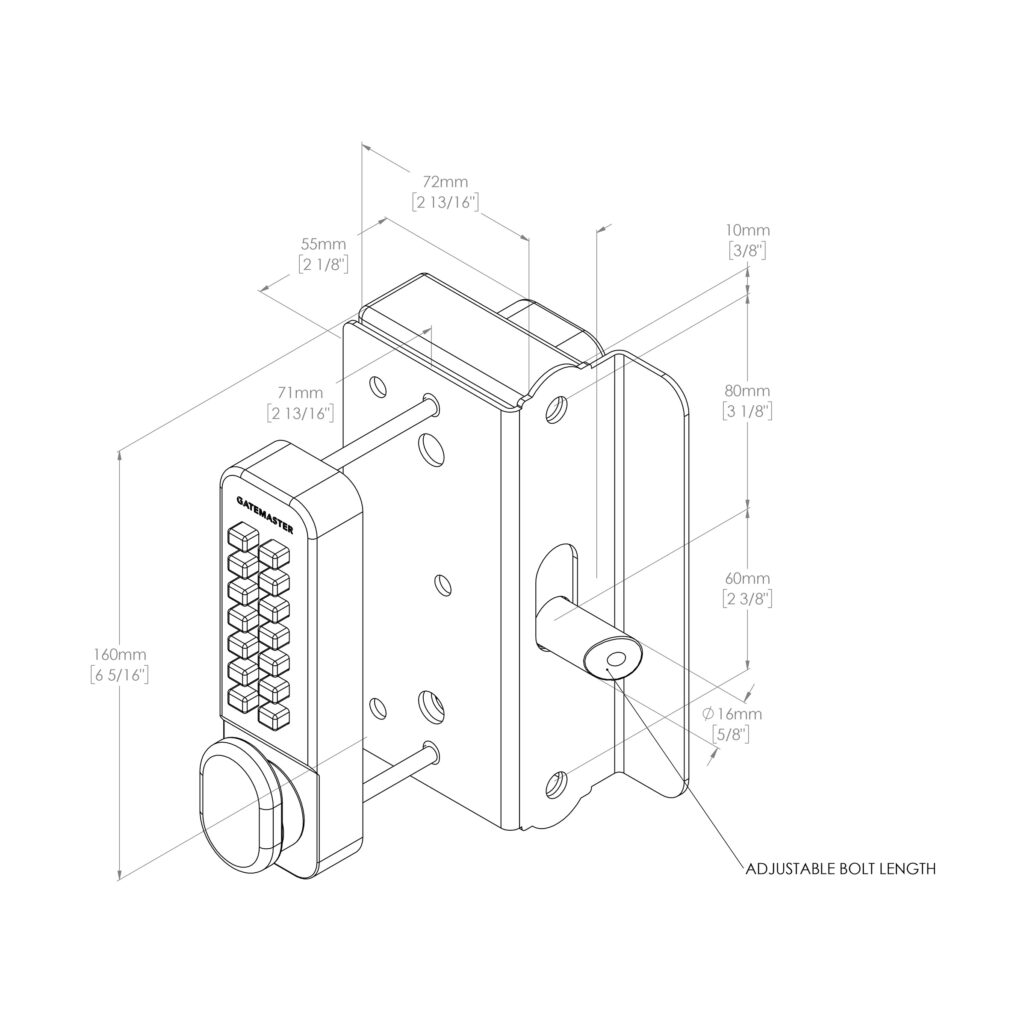 Superlock Code Gate Lock | Surface Mounted | Double-Sided Keypad ...