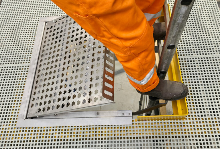 Foot-Operated Hatch Opener for Safer Ladder Access | Gatemaster