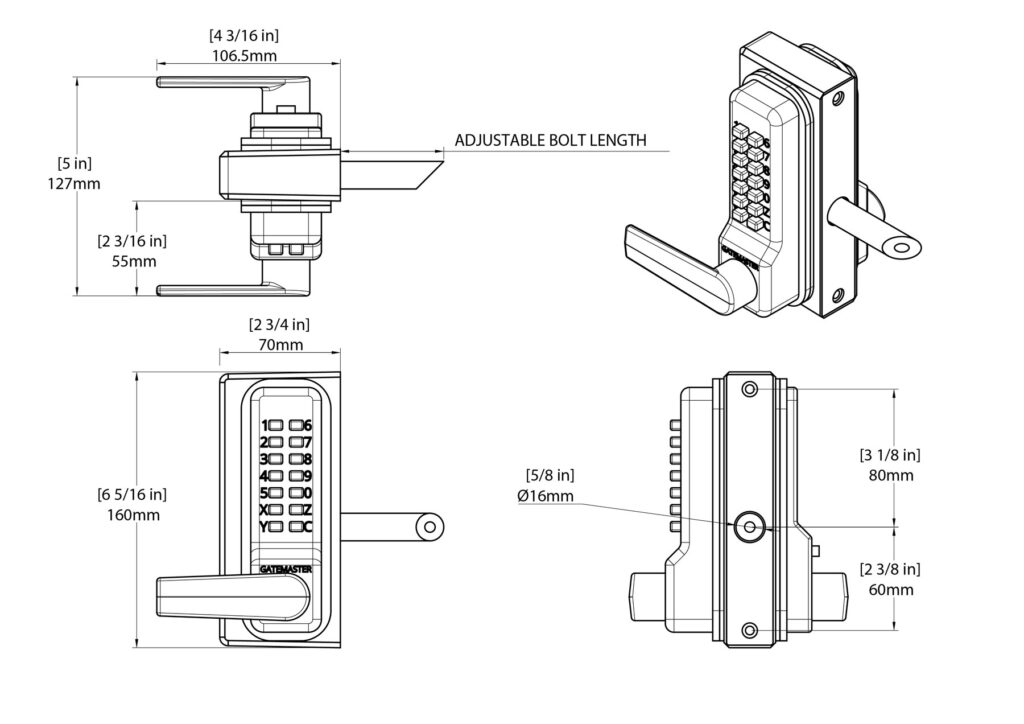 Superlock 2.0 Delta Handle | Single-Sided Keypad | Gate Lock